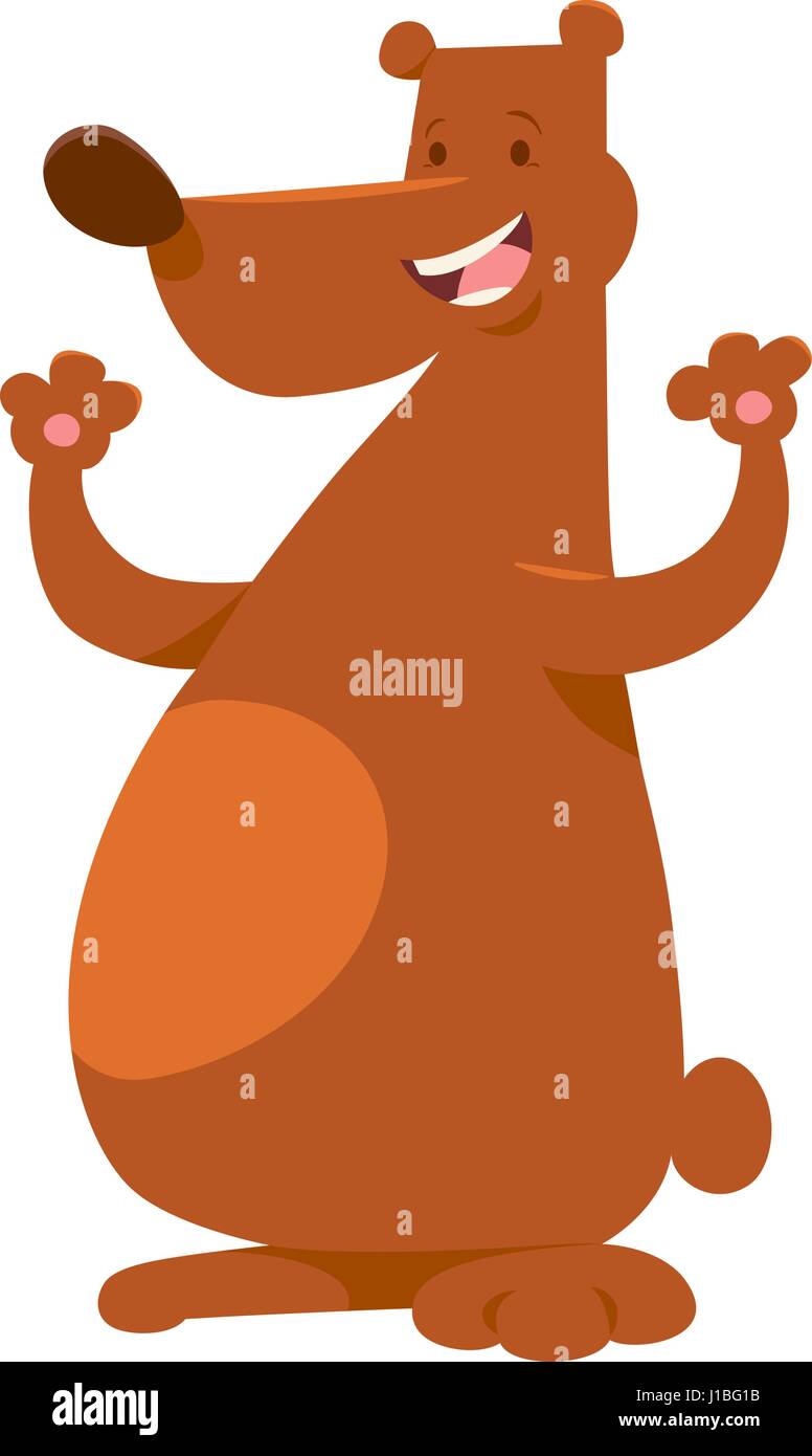 Cartoon Illustration of Cute Brown Bear Animal Character Stock Vector ...