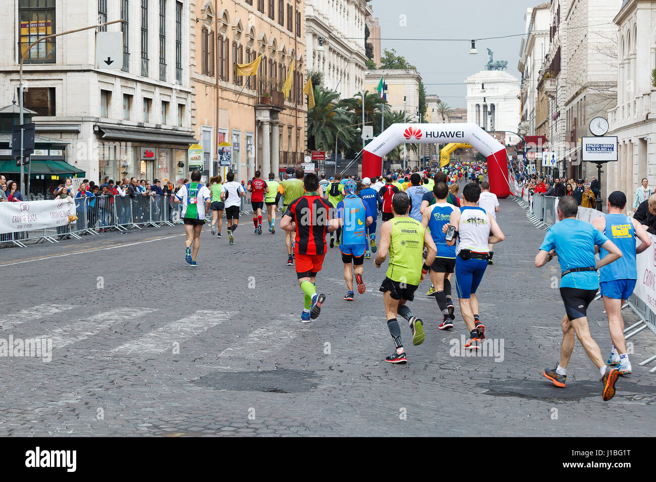 Rome, Italy - April 2nd, 2017: Athletes of the 23th Rome Marathon to ...