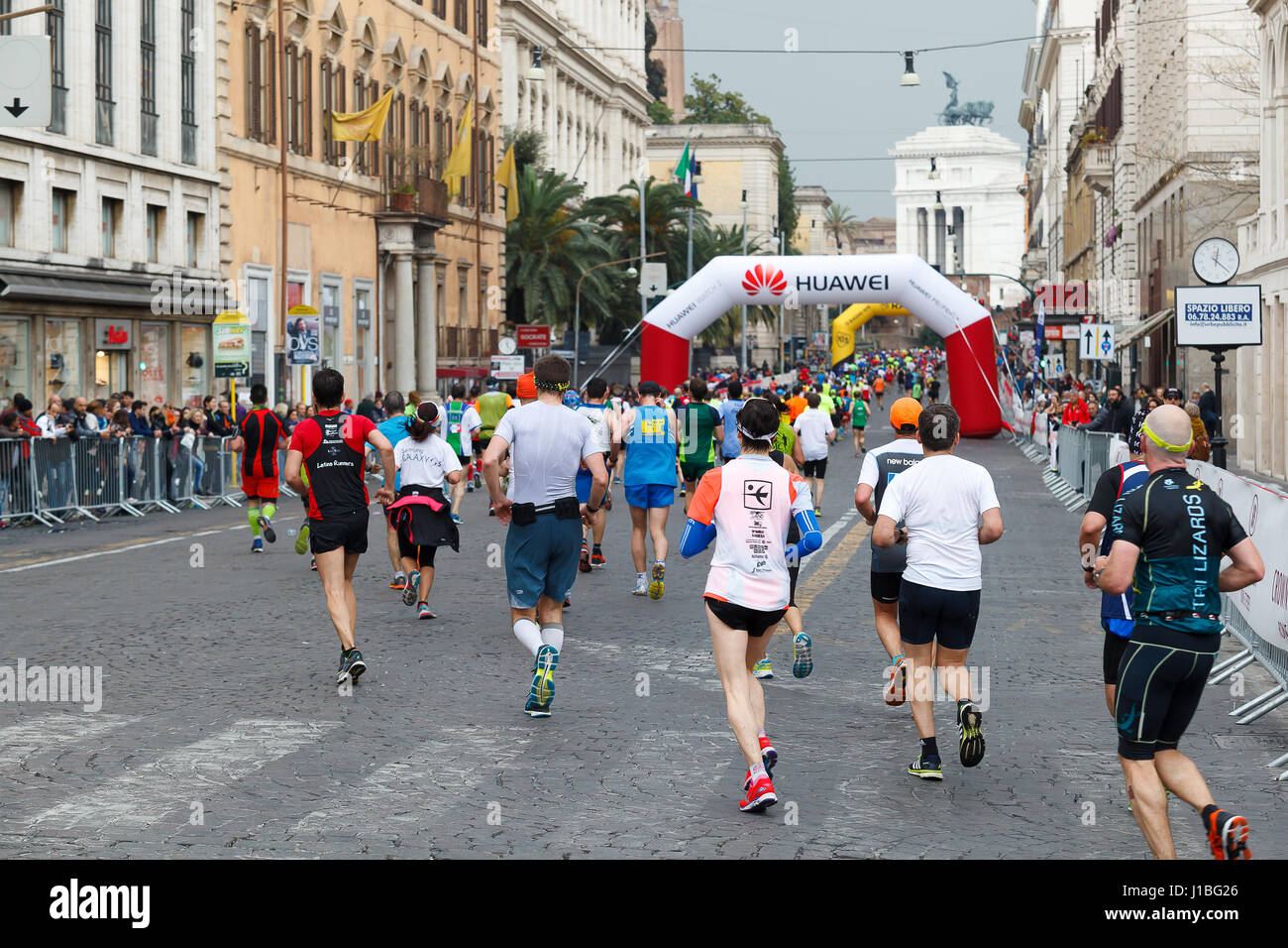Rome, Italy - April 2nd, 2017: Athletes of the 23th Rome Marathon to ...