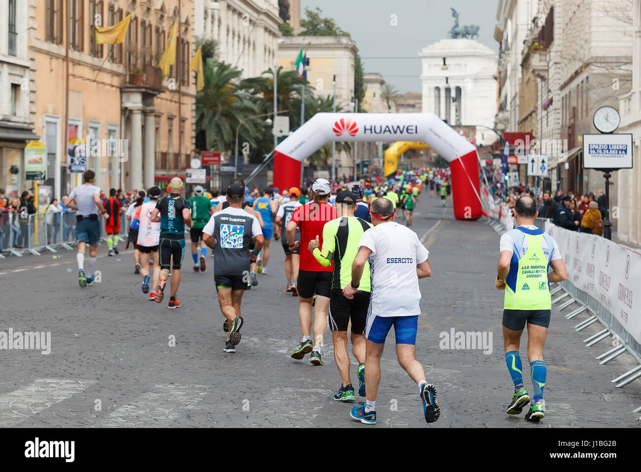 Rome, Italy - April 2nd, 2017: Athletes of the 23th Rome Marathon to ...