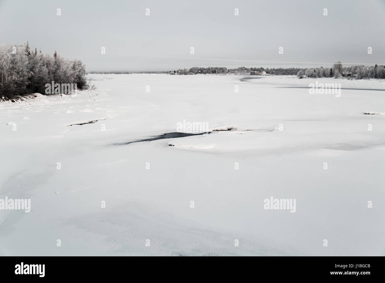 The river Muonio in winter Stock Photo - Alamy