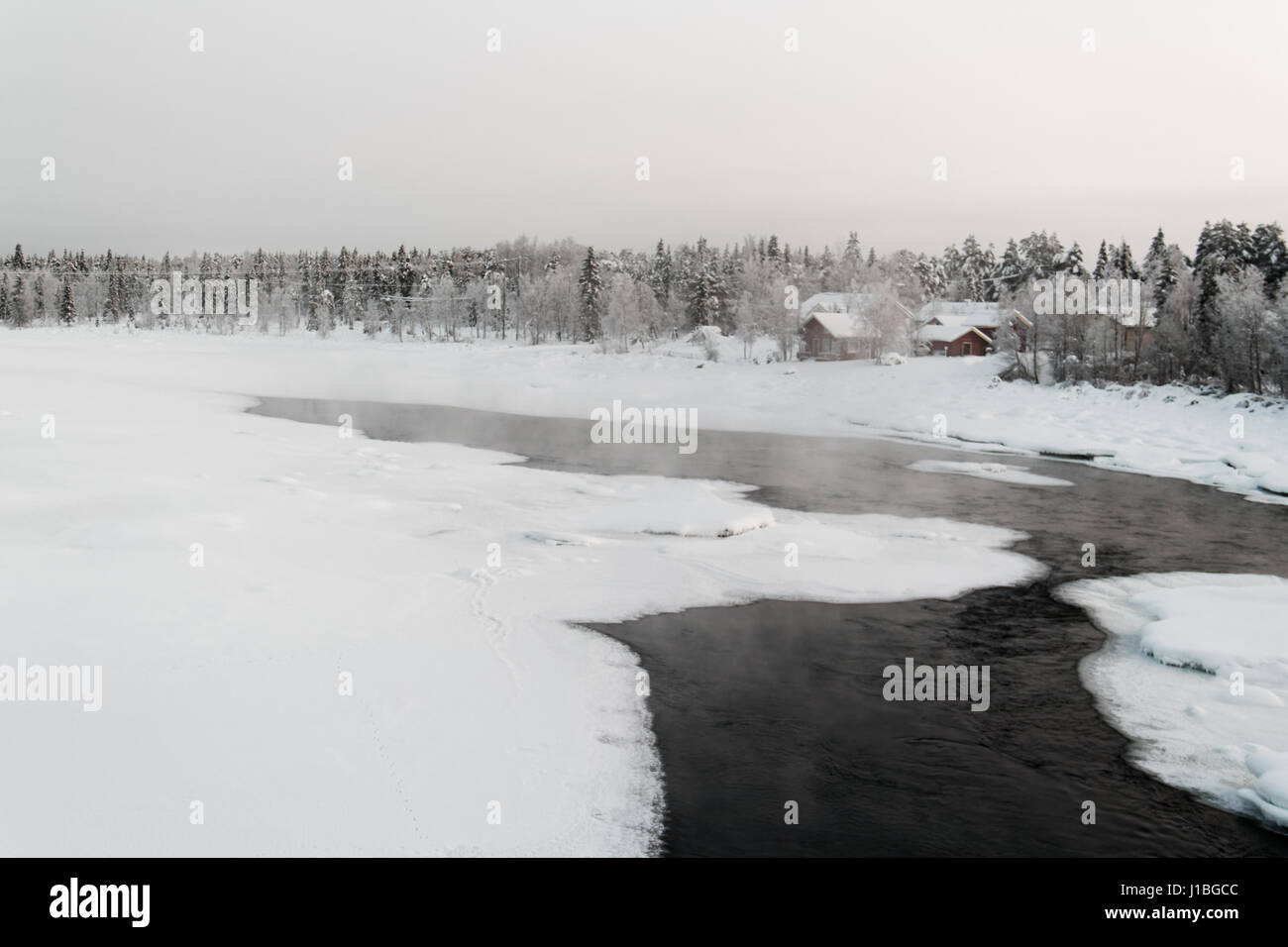 The river Muonio in winter Stock Photo - Alamy