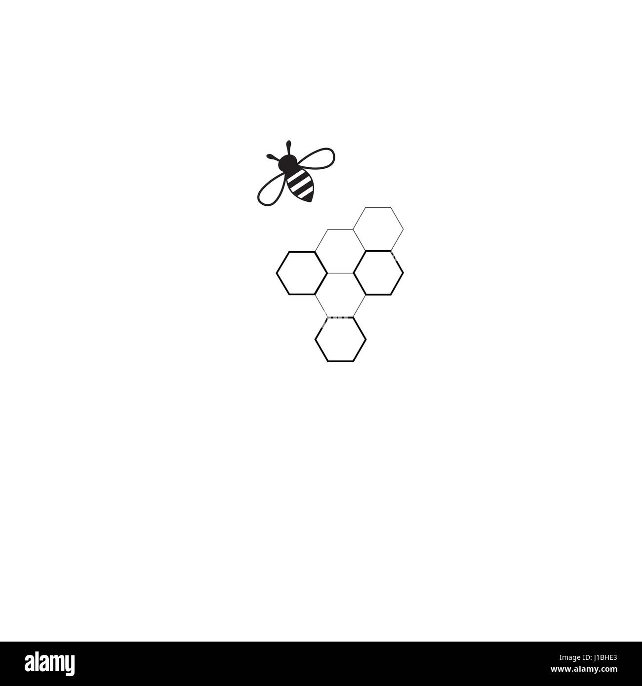 Vector sign bee and honeycomb Stock Vector Image & Art - Alamy