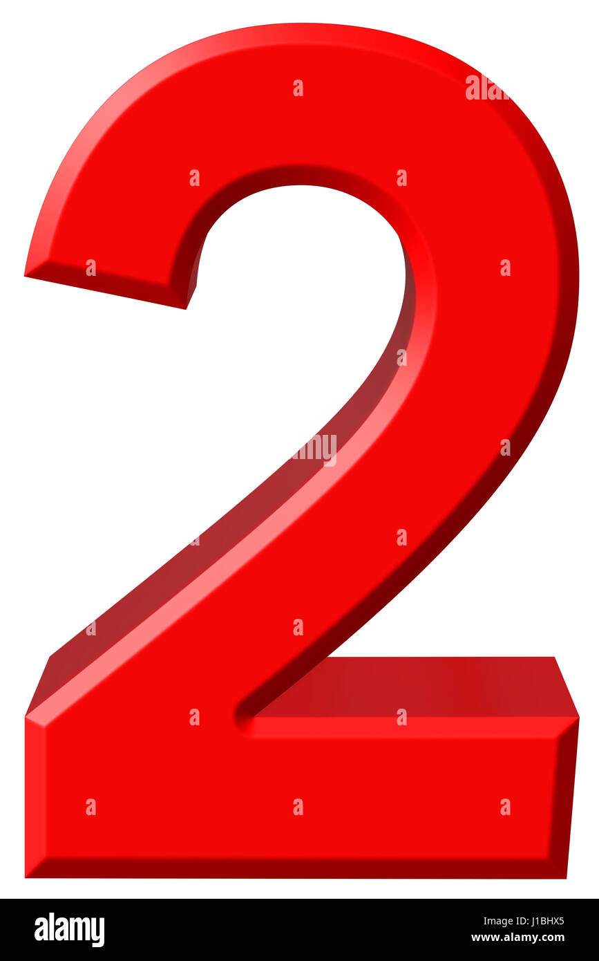 Numeral 2, two, isolated on white background, 3d render Stock Photo - Alamy