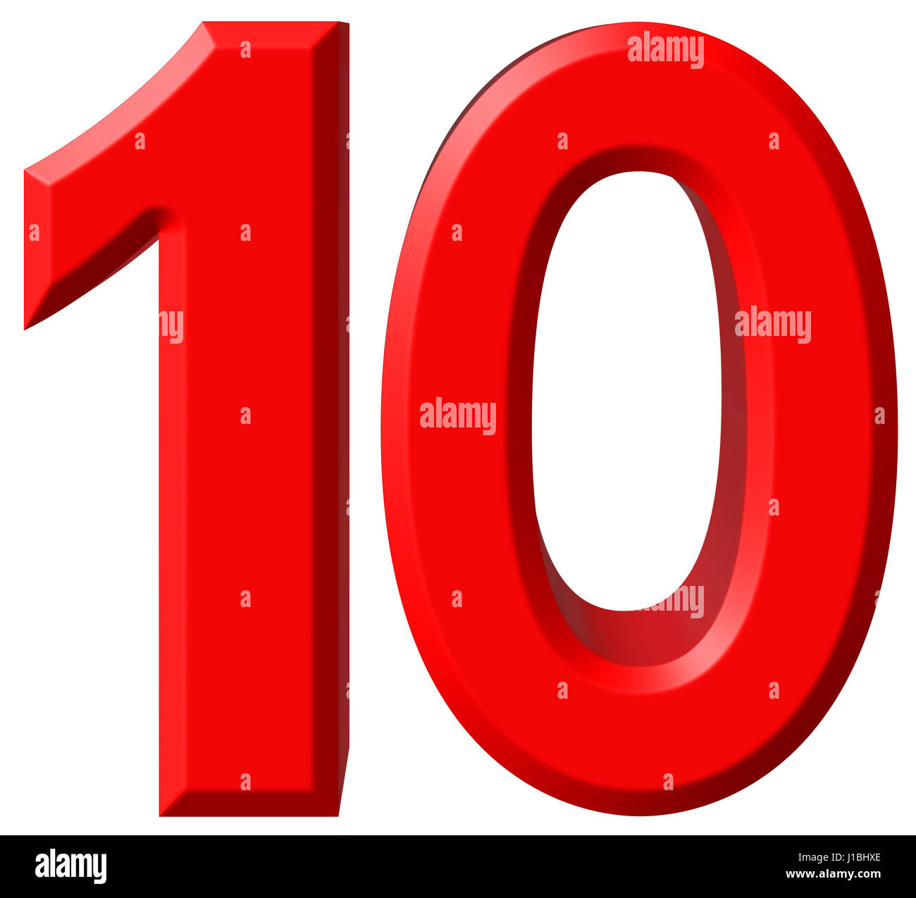 Numeral 10, ten, isolated on white background, 3d render Stock Photo ...
