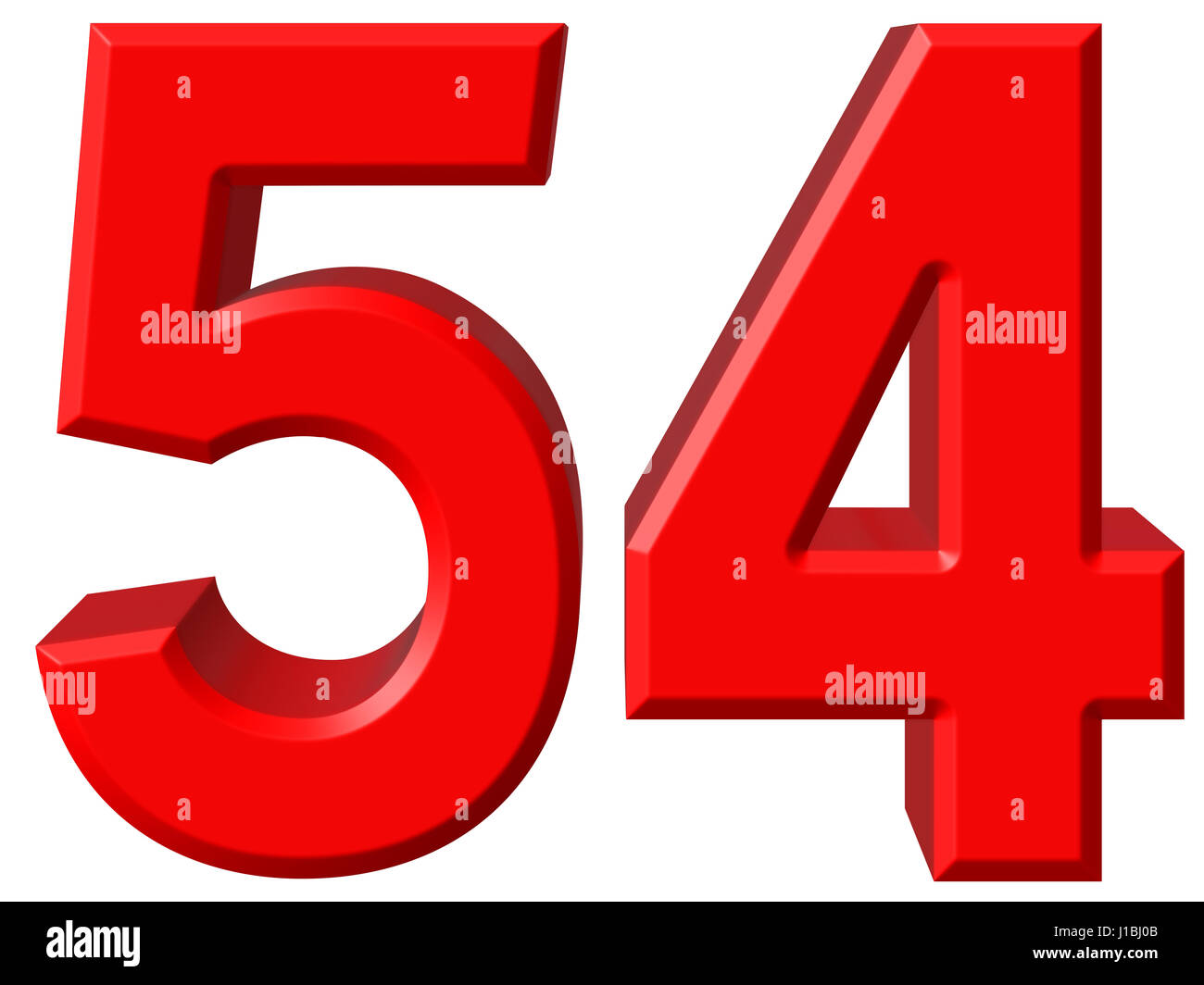 Numeral 54, fifty four, isolated on white background, 3d render Stock ...