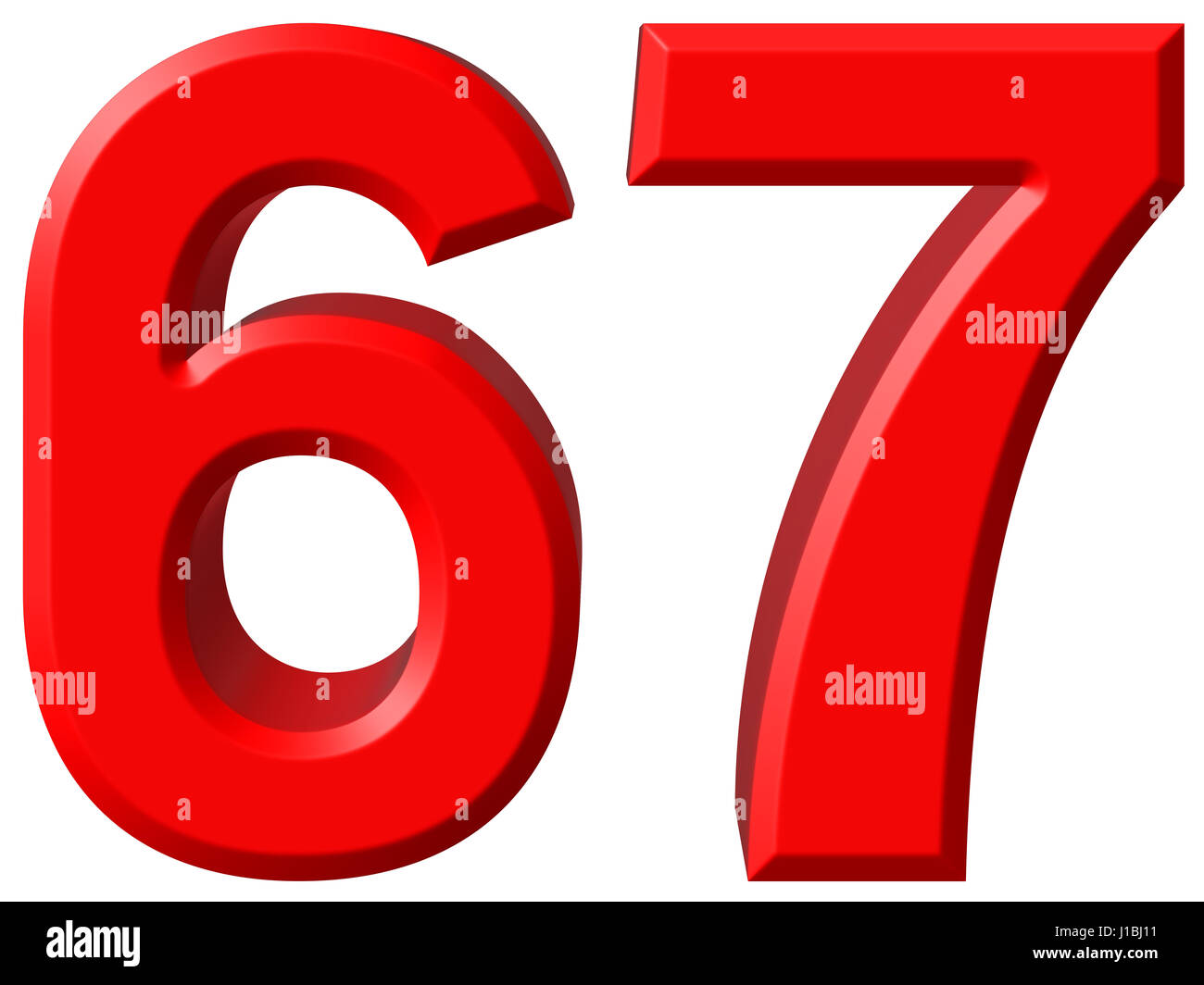Numeral 67, sixty seven, isolated on white background, 3d render Stock ... Numeral 67, sixty seven, isolated on white background, 3d render Stock ...