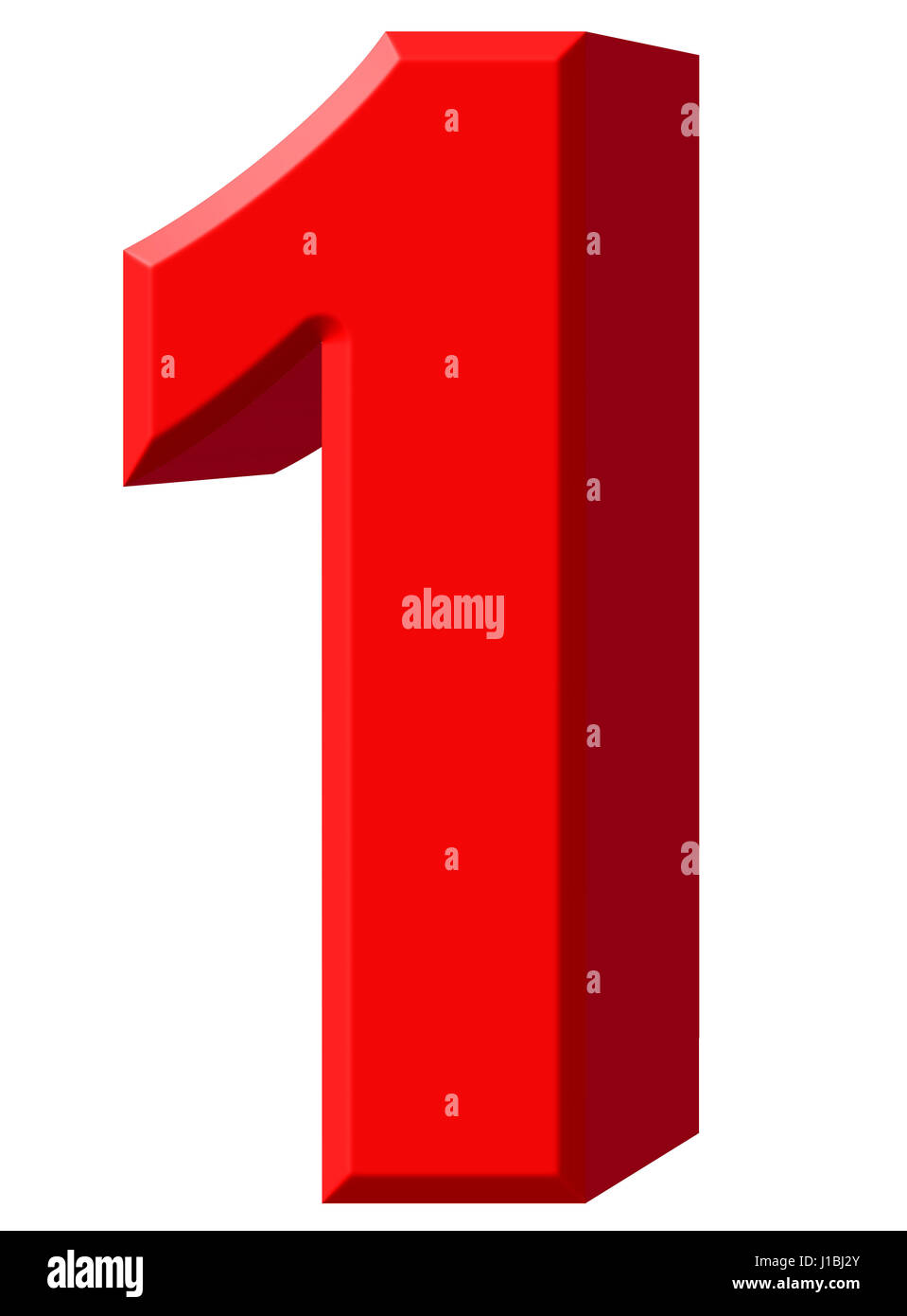 Numeral 1, one, isolated on white background, 3d render Stock Photo - Alamy