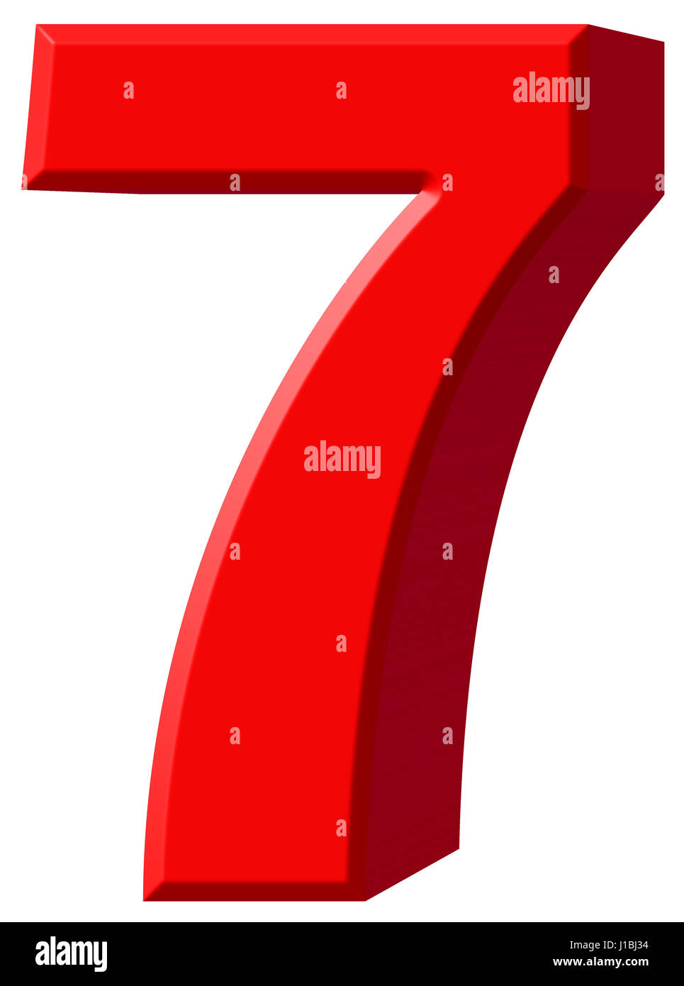 Numeral 7, seven, isolated on white background, 3d render Stock Photo ...