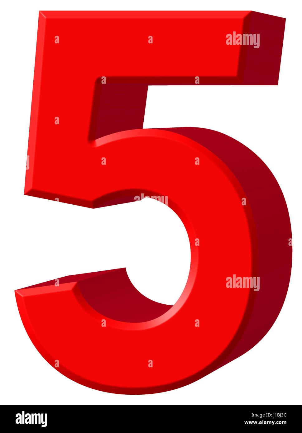 Numeral 5, five, isolated on white background, 3d render Stock Photo ...