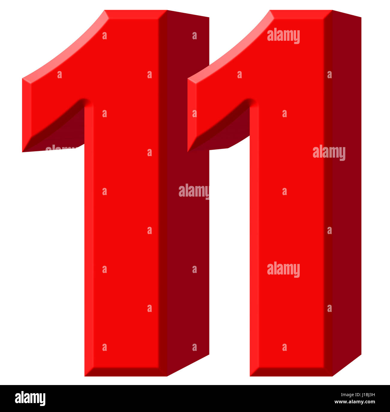 Numeral 11, eleven, isolated on white background, 3d render Stock Photo ...