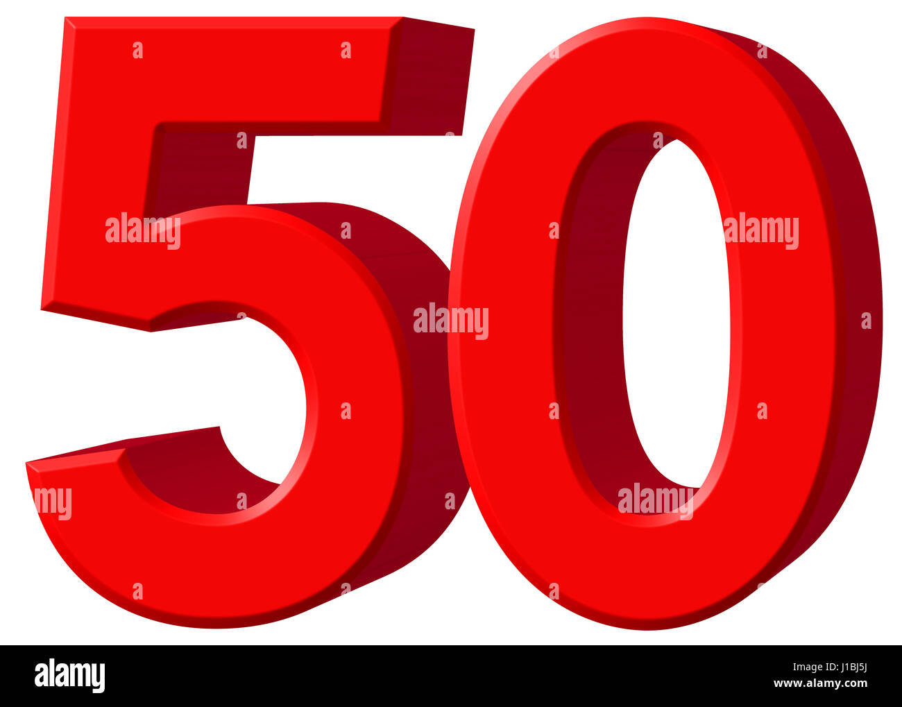 Numeral 50, fifty, isolated on white background, 3d render Stock Photo ...