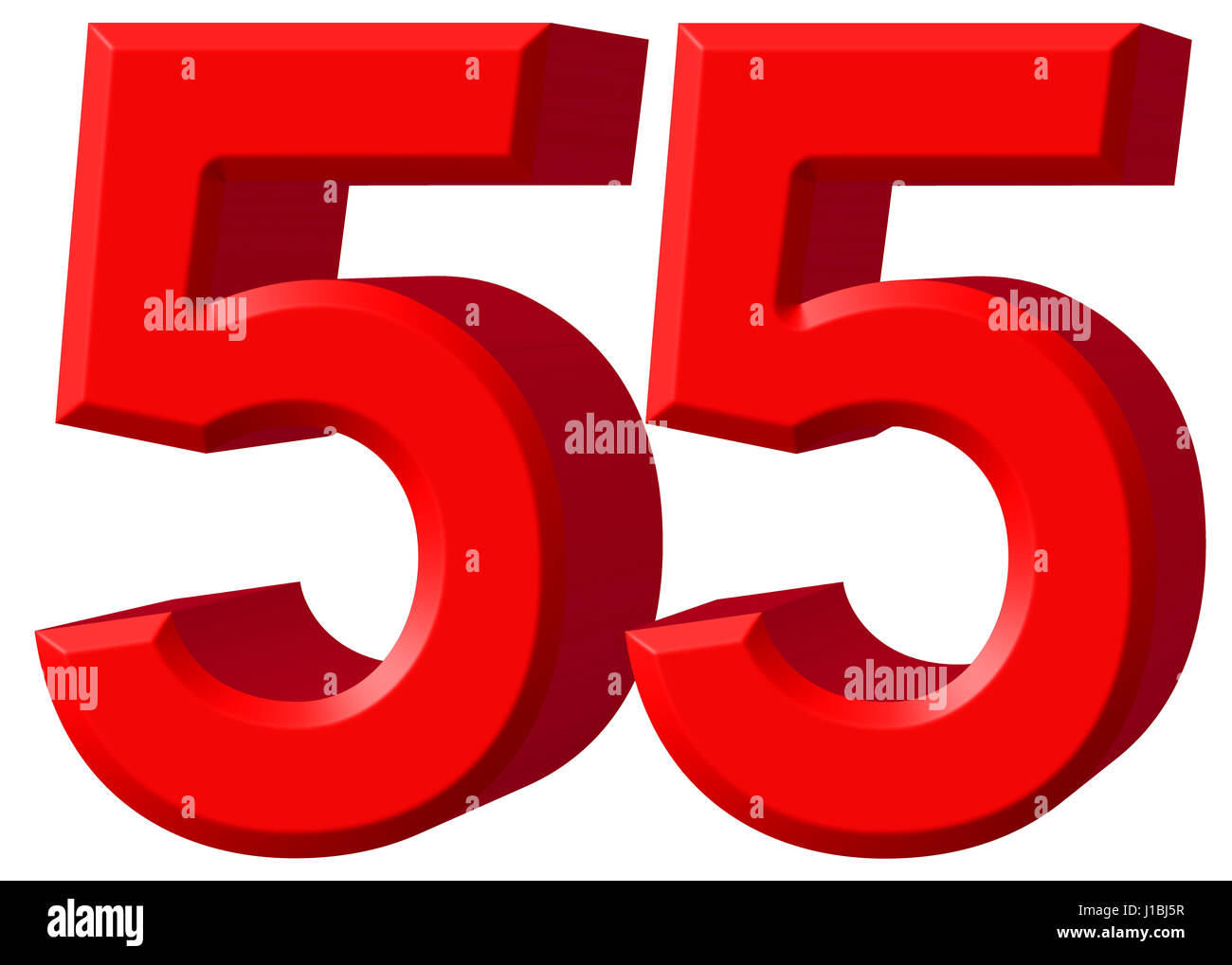Numeral 55, fifty five, isolated on white background, 3d render Stock ...