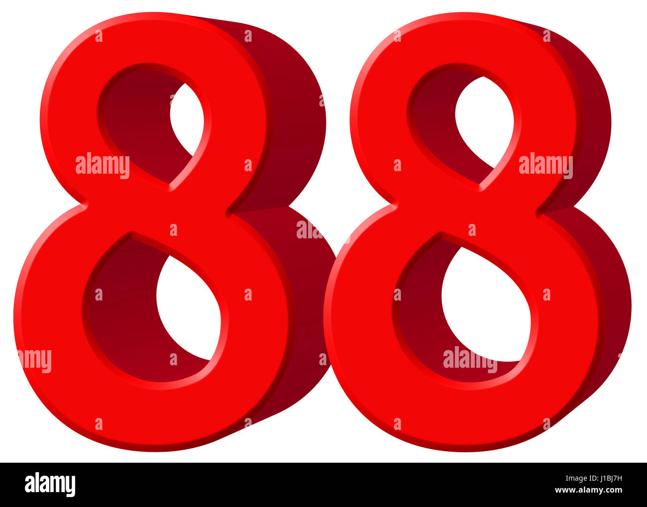 Numeral 88, eighty eight, isolated on white background, 3d render Stock ...