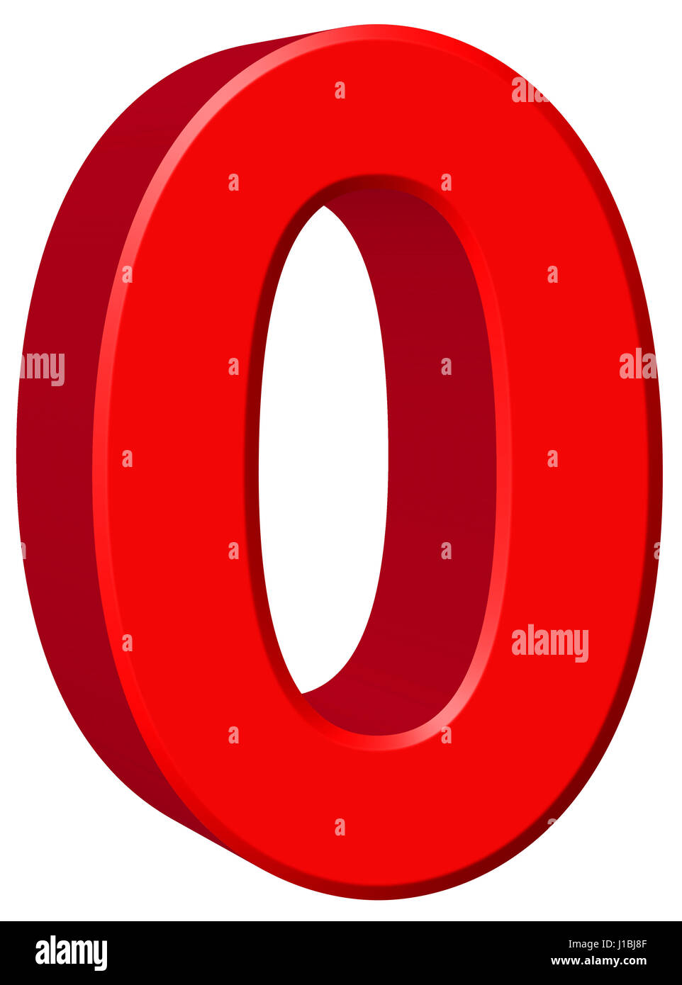 Numeral 0, zero, isolated on white background, 3d render Stock Photo ...
