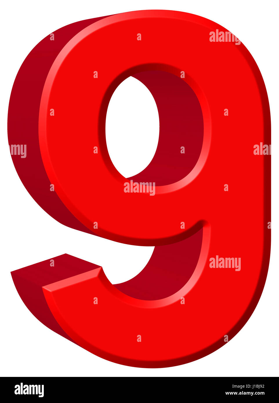 Numeral 9, nine, isolated on white background, 3d render Stock Photo ...