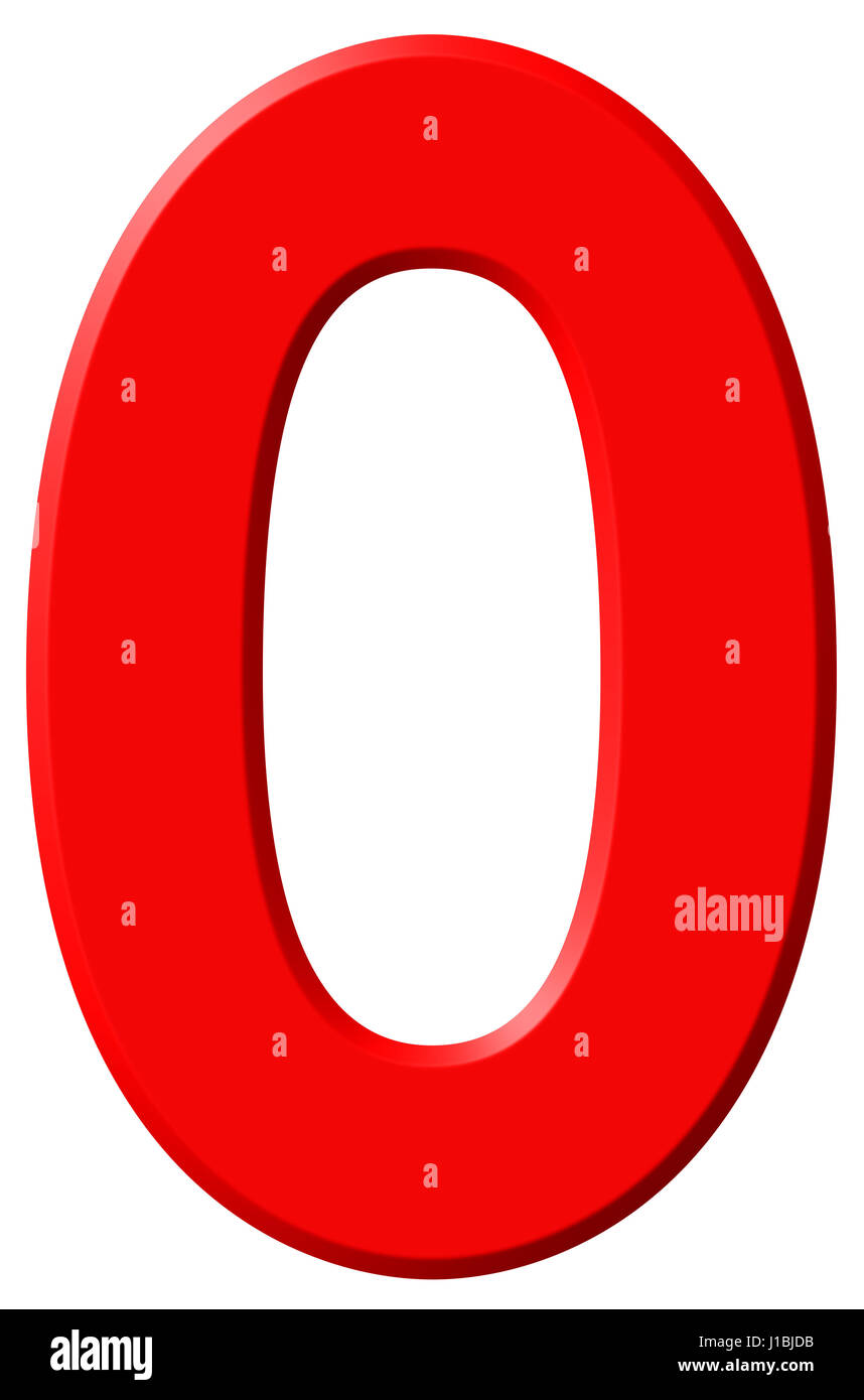 Numeral 0, zero, isolated on white background, 3d render Stock Photo ...