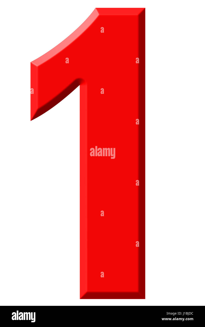 Numeral 1, one, isolated on white background, 3d render Stock Photo - Alamy