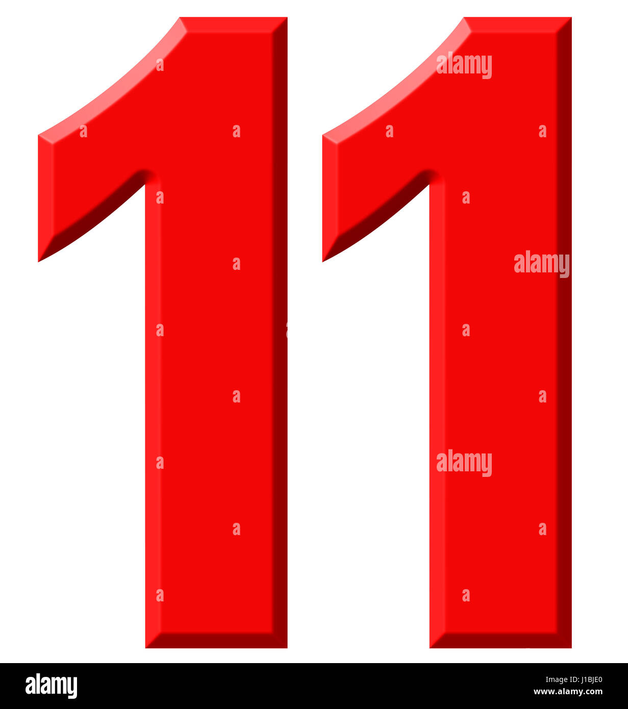 Numeral 11, eleven, isolated on white background, 3d render Stock Photo ...
