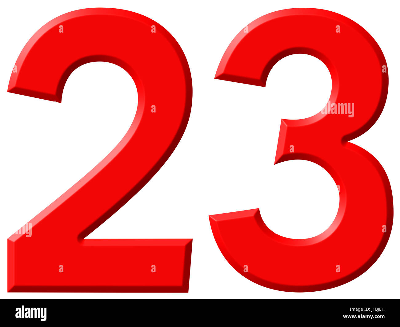 Numeral 23, twenty three, isolated on white background, 3d render Stock ...