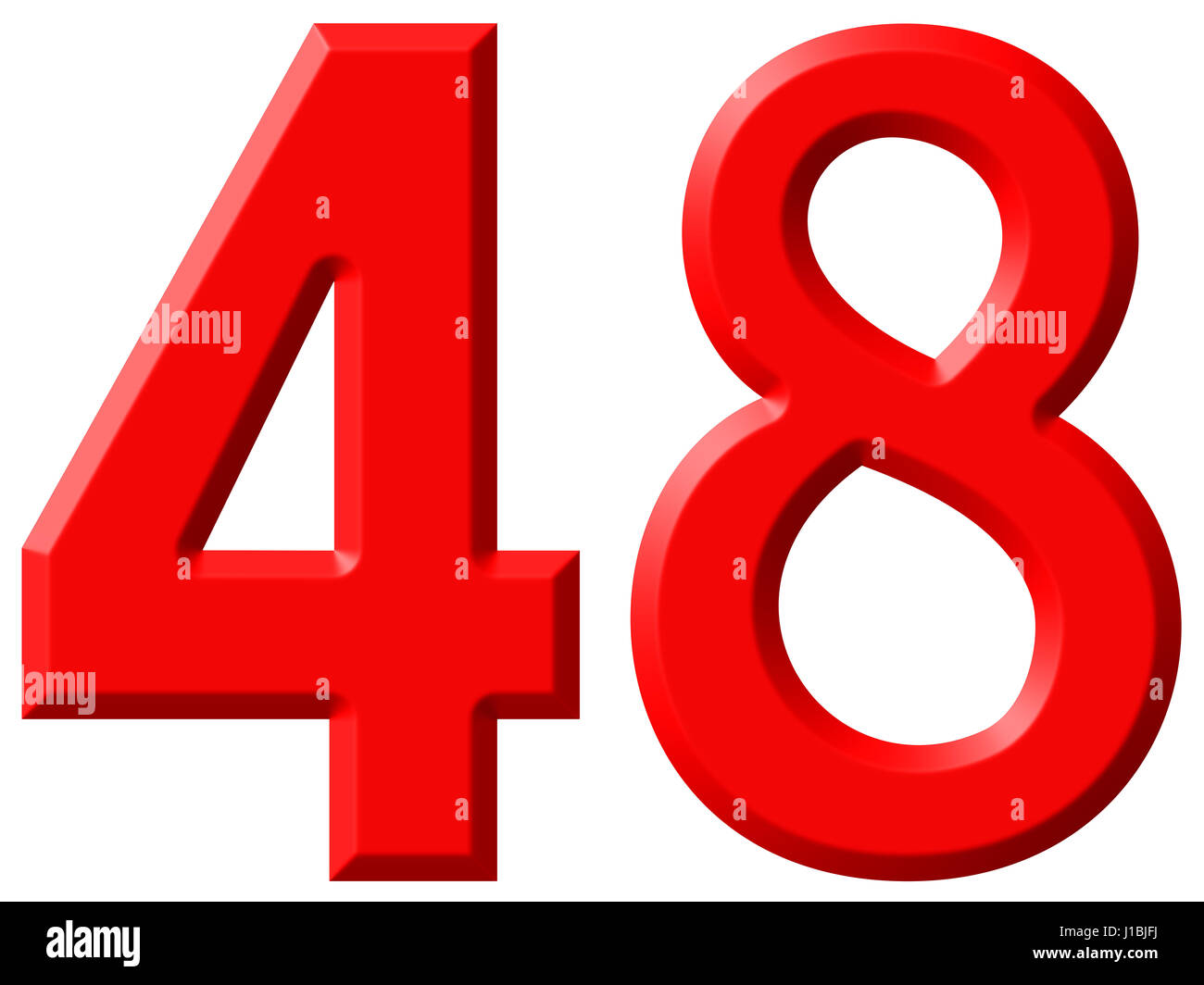 Numeral 48, forty eight, isolated on white background, 3d render Stock ...