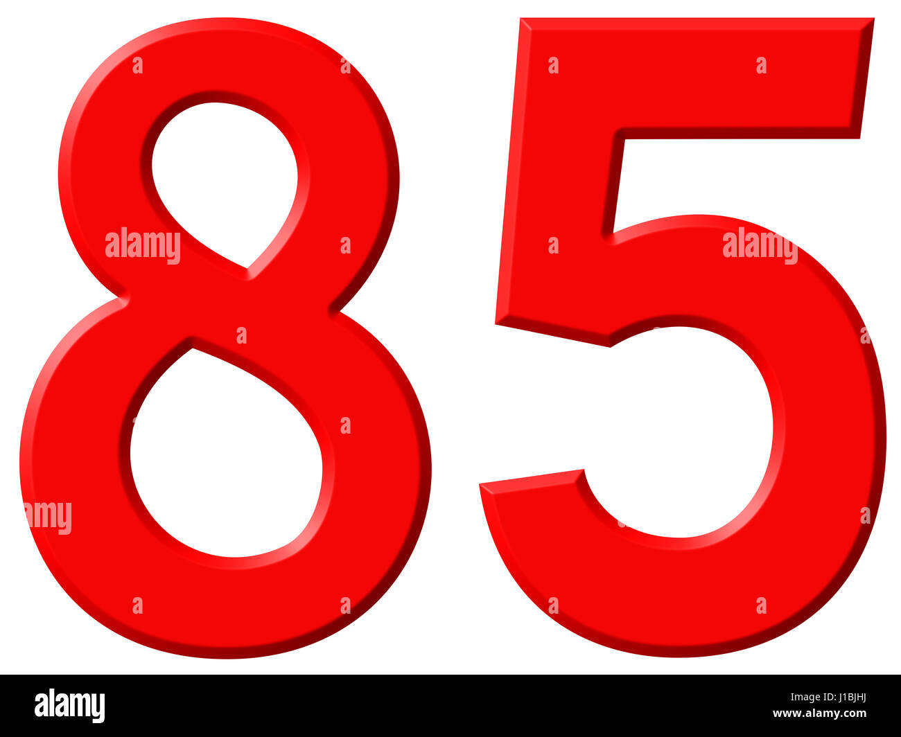 Numeral 85, eighty five, isolated on white background, 3d render Stock ...