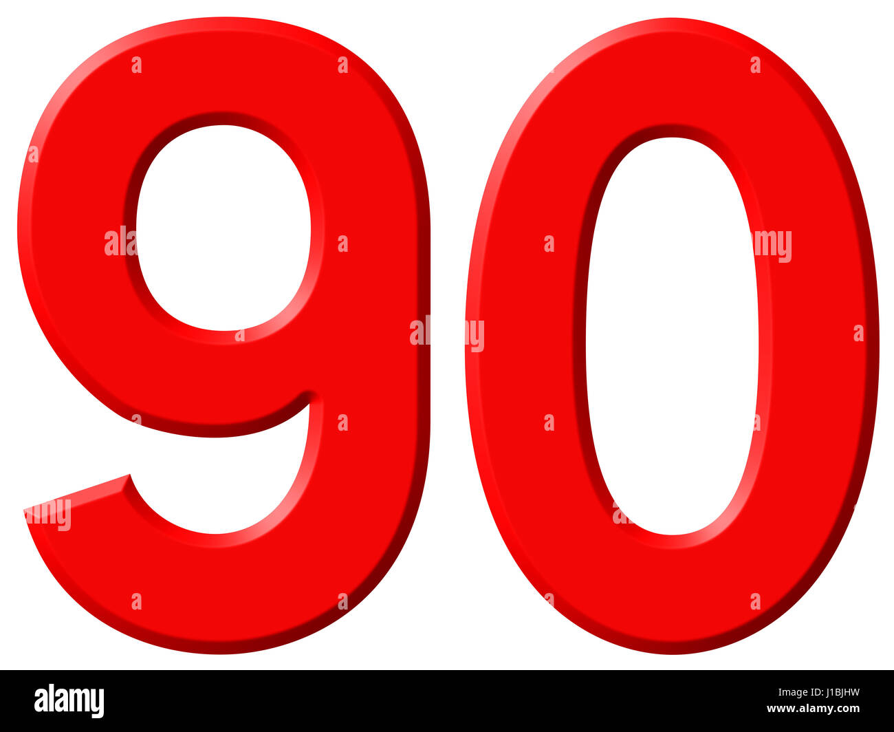 Numeral 90, ninety, isolated on white background, 3d render Stock Photo ...