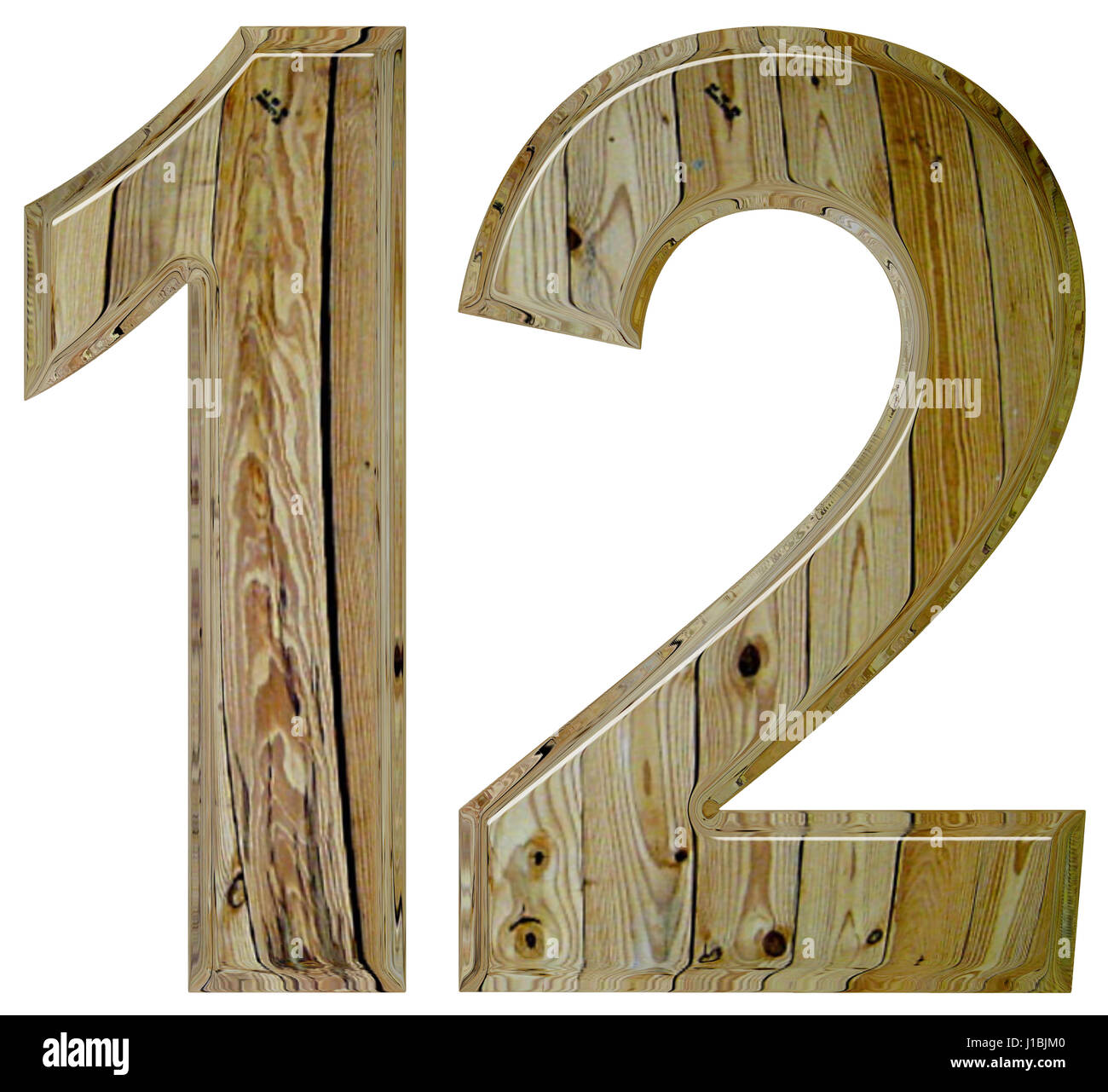 Numeral 12, twelve, isolated on white background, 3d render Stock Photo ...