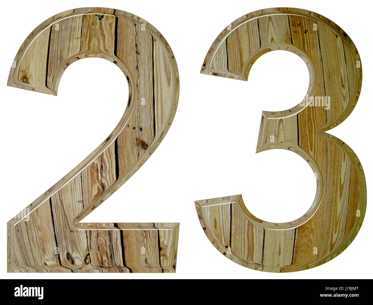 Numeral 23, twenty three, isolated on white background, 3d render Stock ...