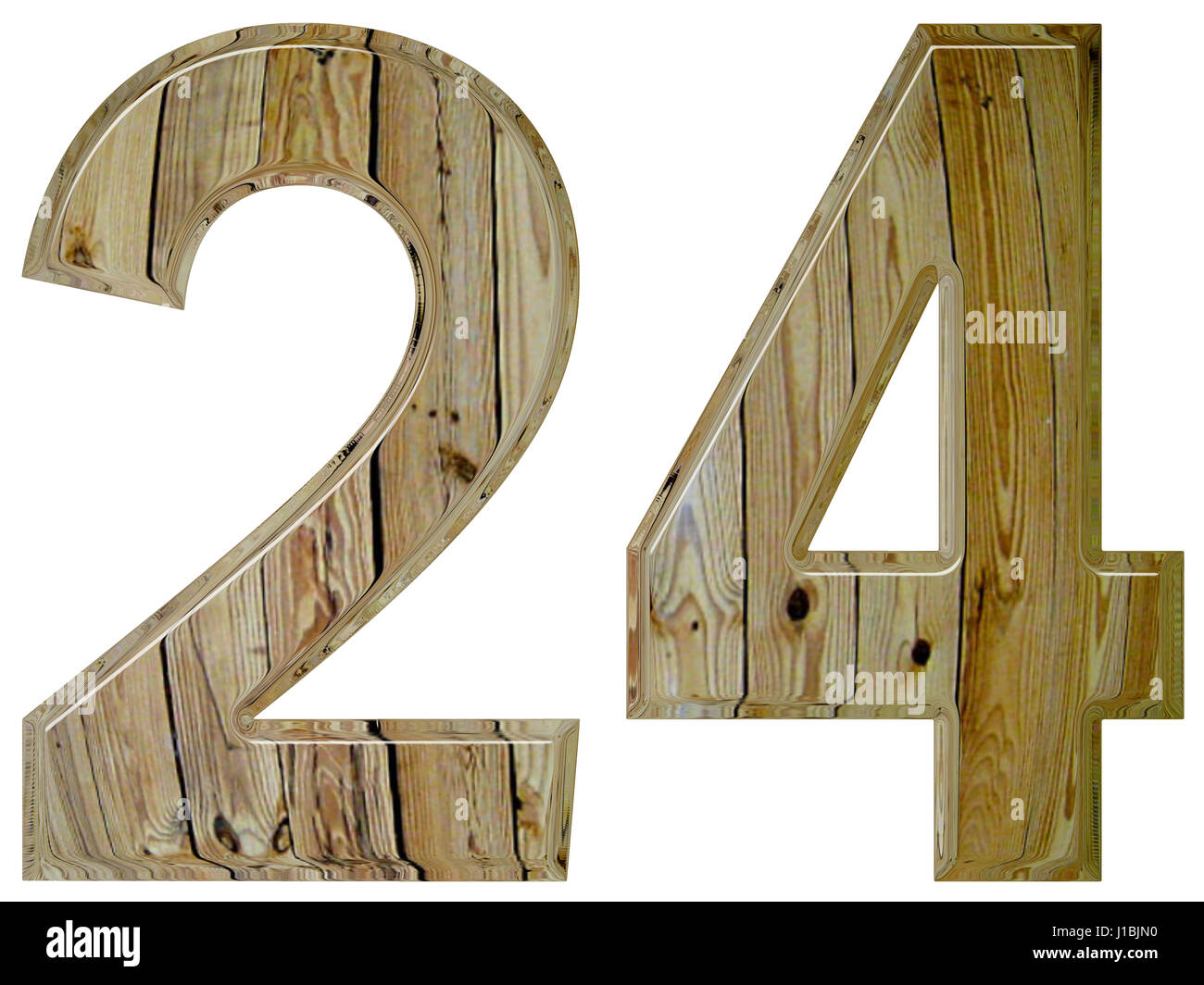 Numeral 24, twenty four, isolated on white background, 3d render Stock ...
