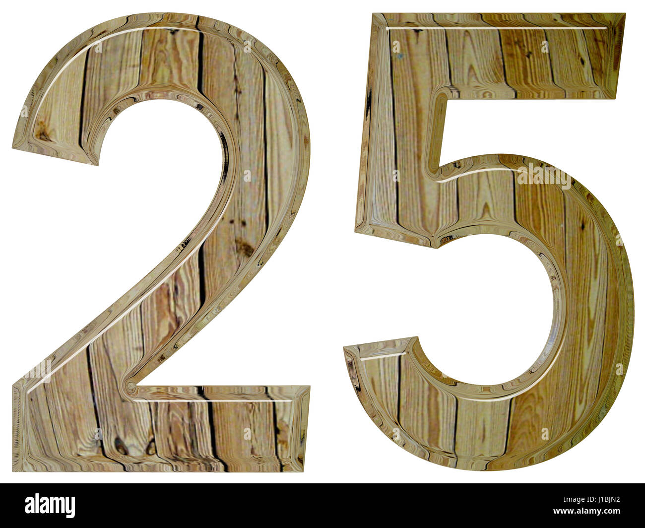 Numeral 25, twenty five, isolated on white background, 3d render Stock ...