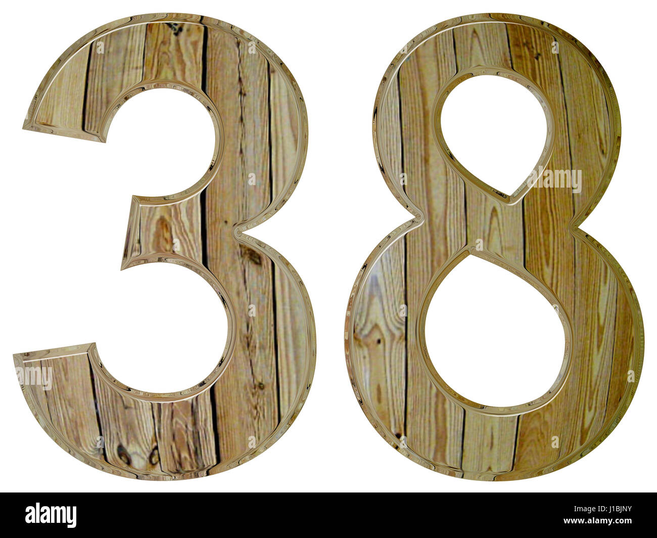 Numeral 38, thirty eight, isolated on white background, 3d render Stock ...