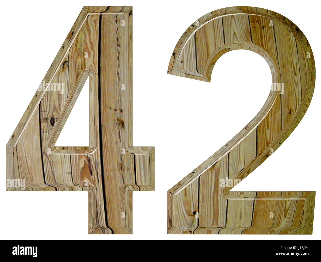 Numeral 42, forty two, isolated on white background, 3d render Stock ...