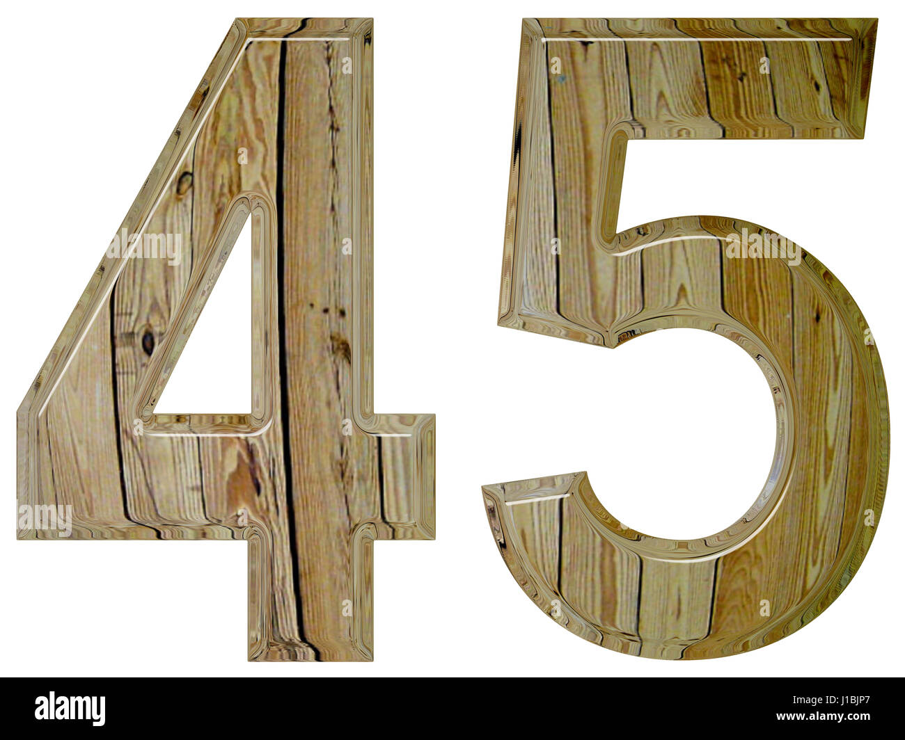 Numeral 45, forty five, isolated on white background, 3d render Stock ...