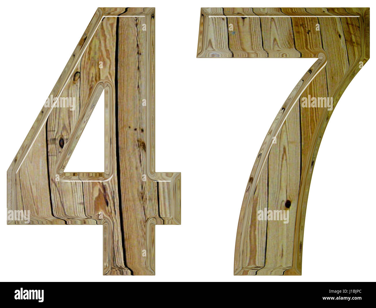 Numeral 47, forty seven, isolated on white background, 3d render Stock ...