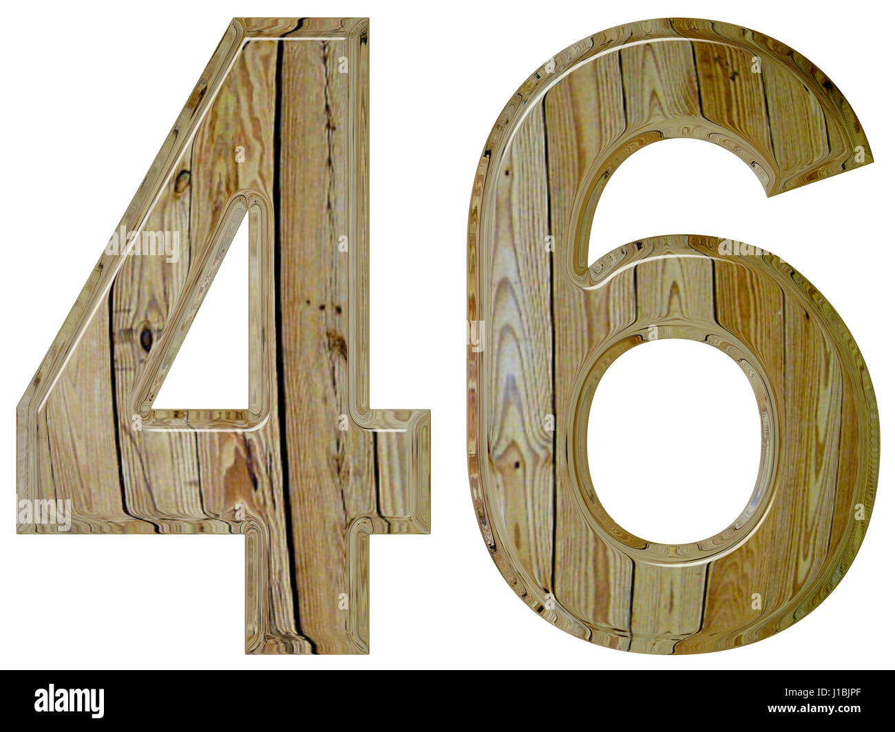 Numeral 46, forty six, isolated on white background, 3d render Stock ...