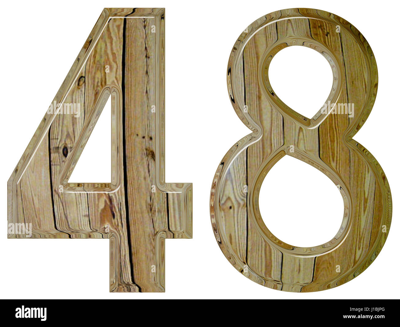Numeral 48, forty eight, isolated on white background, 3d render Stock ...