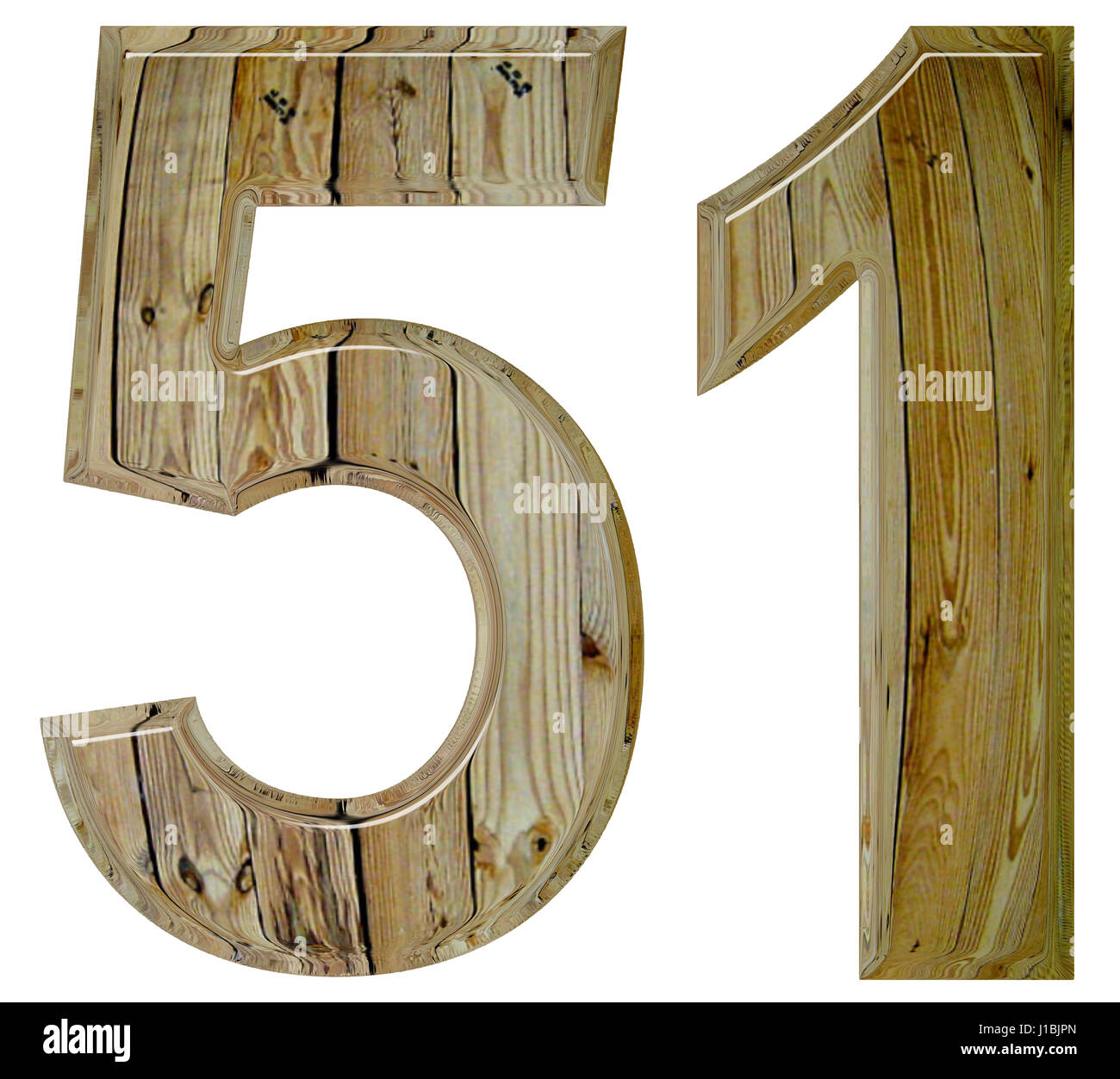 Numeral 51, fifty one, isolated on white background, 3d render Stock ...