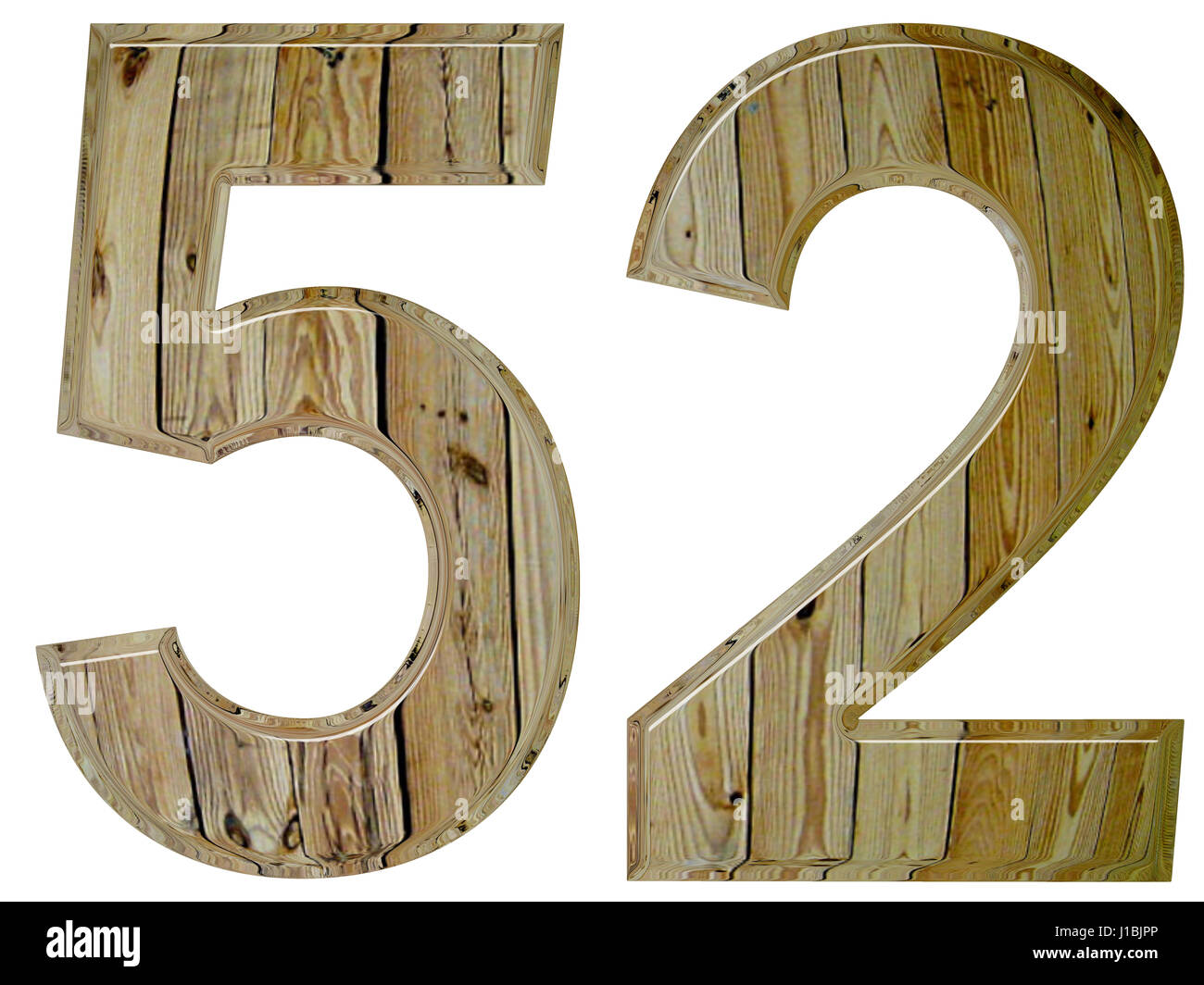 Numeral 52, fifty two, isolated on white background, 3d render Stock ...