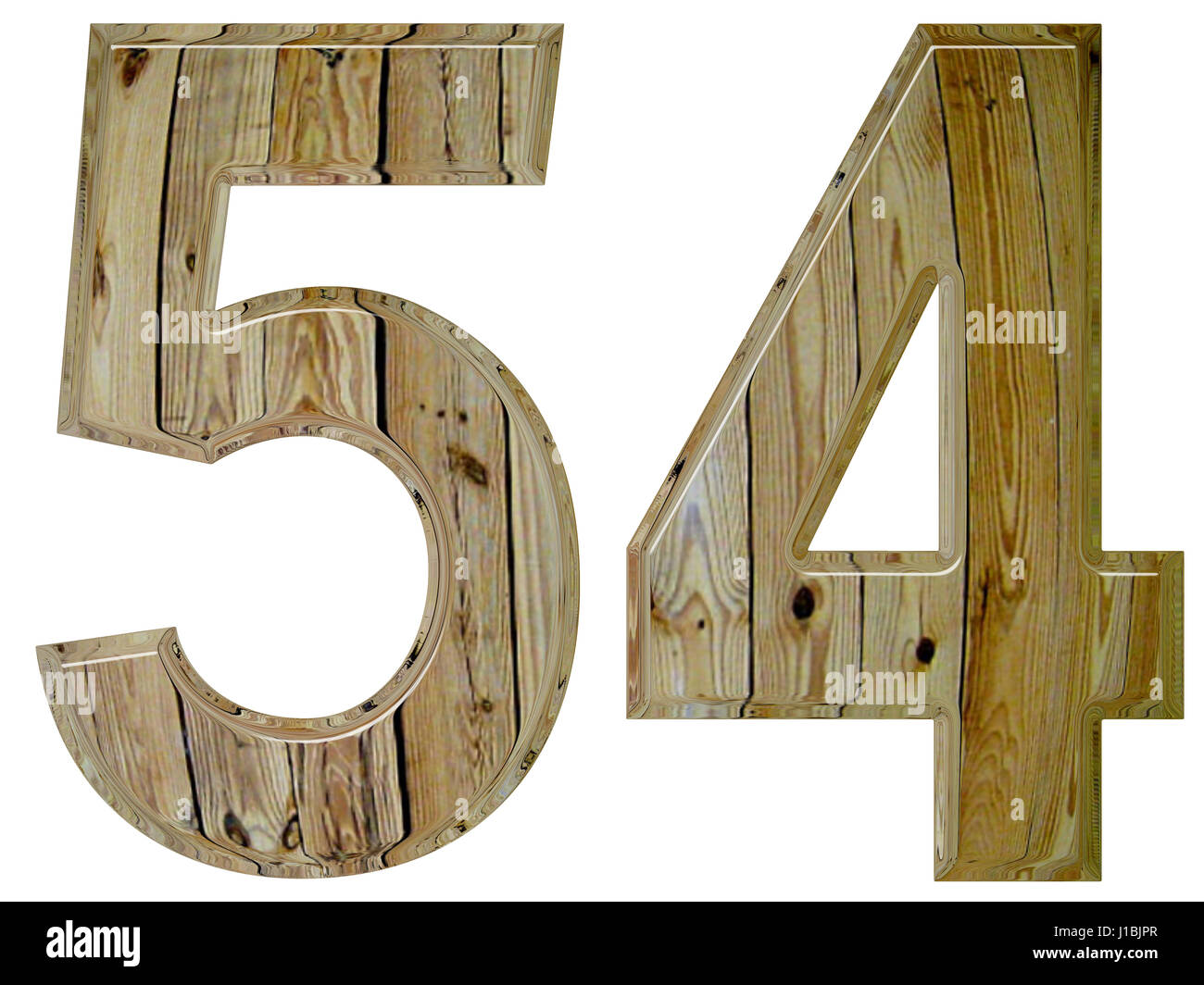 Numeral 54, fifty four, isolated on white background, 3d render Stock ...
