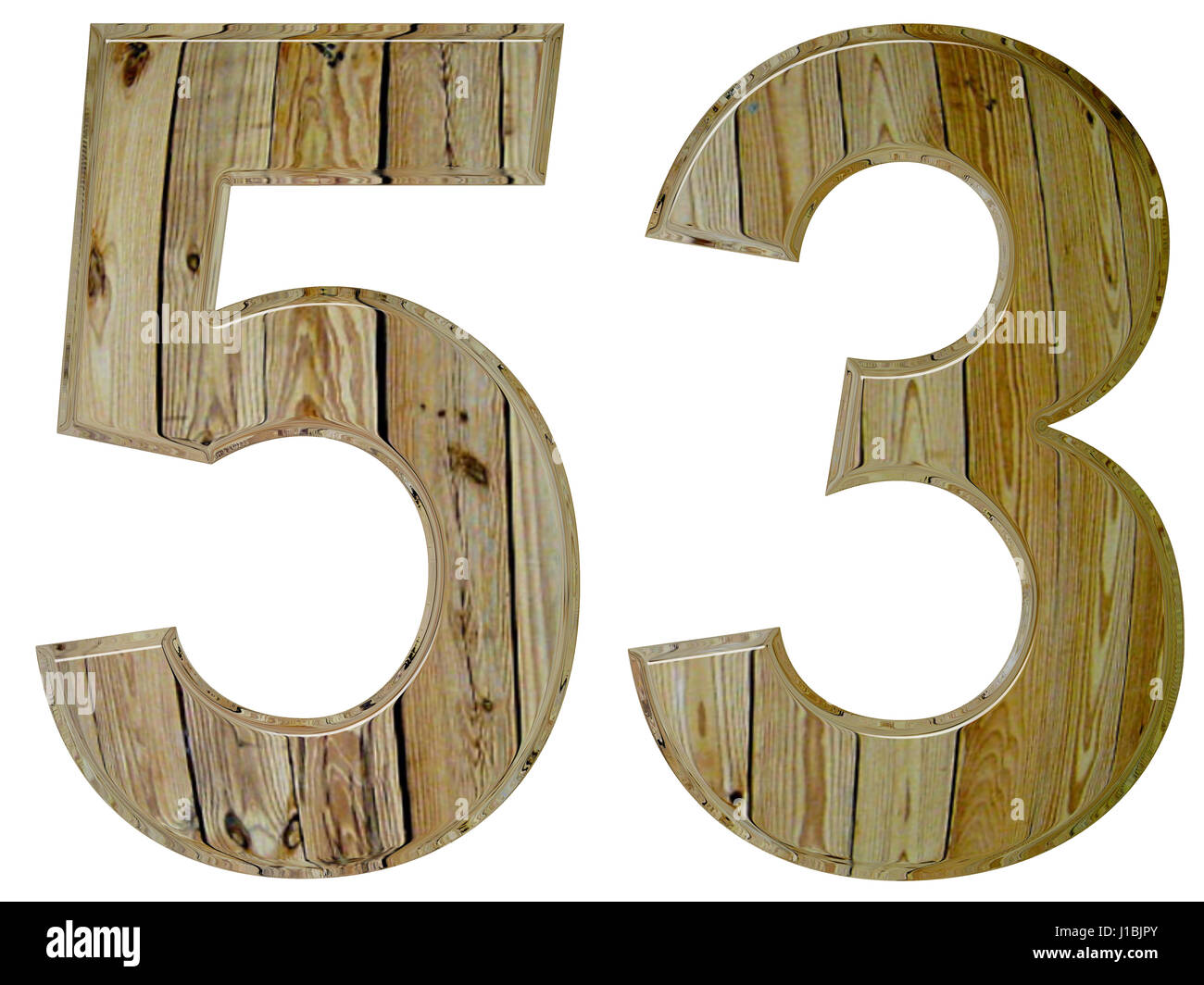 Numeral 53, fifty three, isolated on white background, 3d render Stock ...