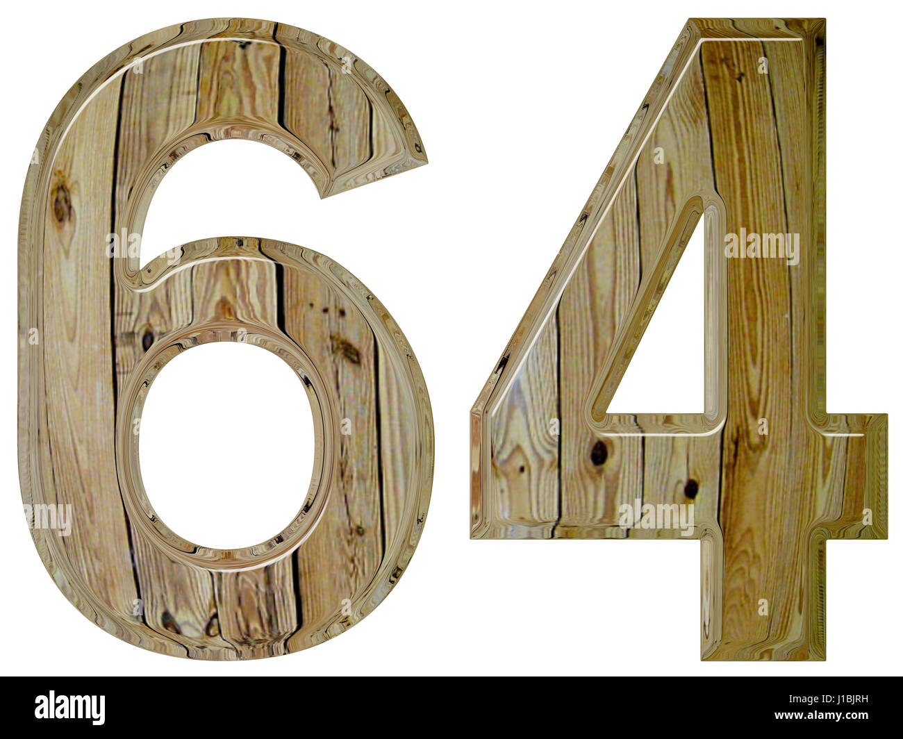 Numeral 64, sixty four, isolated on white background, 3d render Stock ...