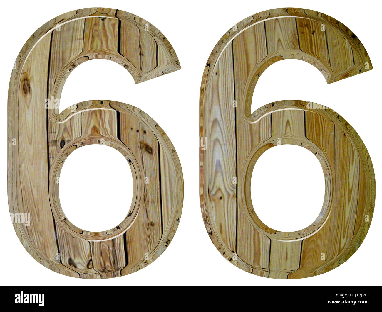 Numeral 66, sixty six, isolated on white background, 3d render Stock ...