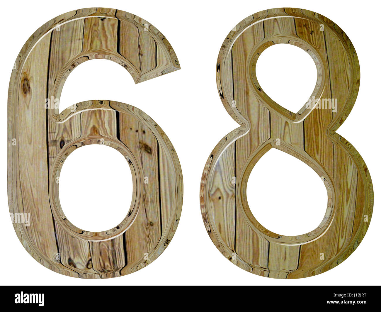 Numeral 68, sixty eight, isolated on white background, 3d render Stock ...