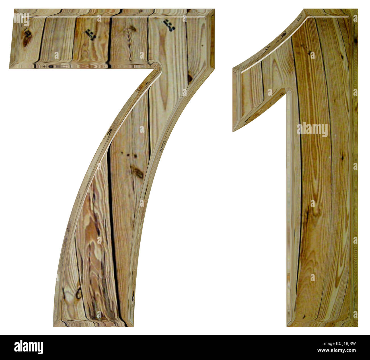 Numeral 71, seventy one, isolated on white background, 3d render Stock ...