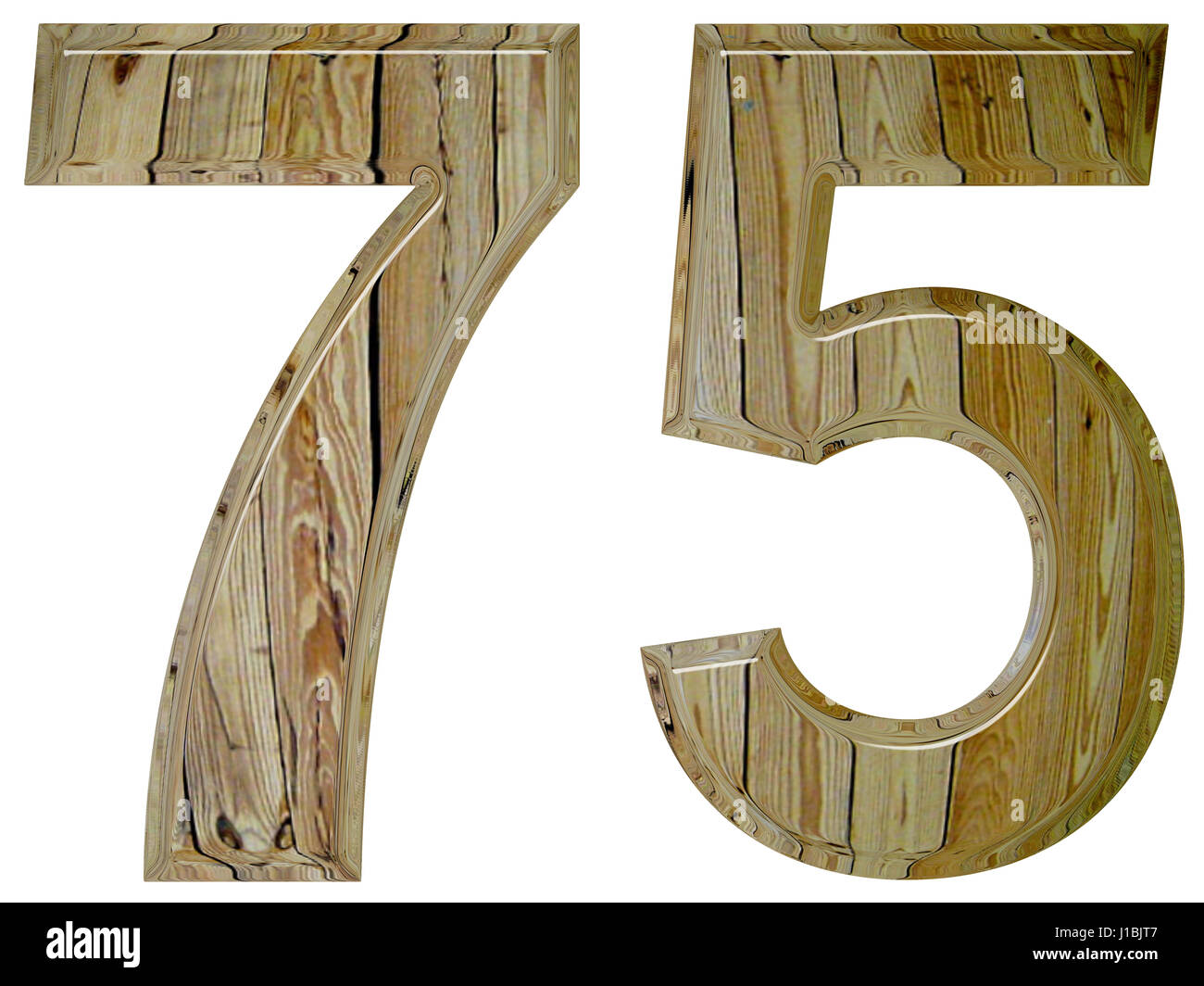 Numeral 75, seventy five,, isolated on white background, 3d render ...
