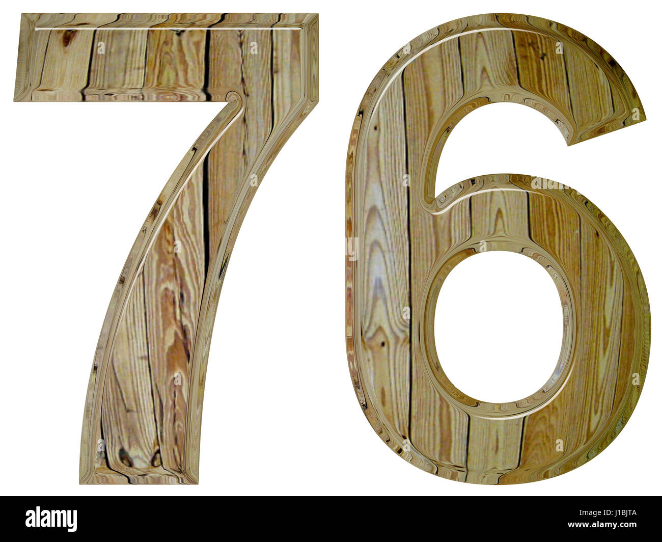 Numeral 76, seventy six,, isolated on white background, 3d render Stock ...