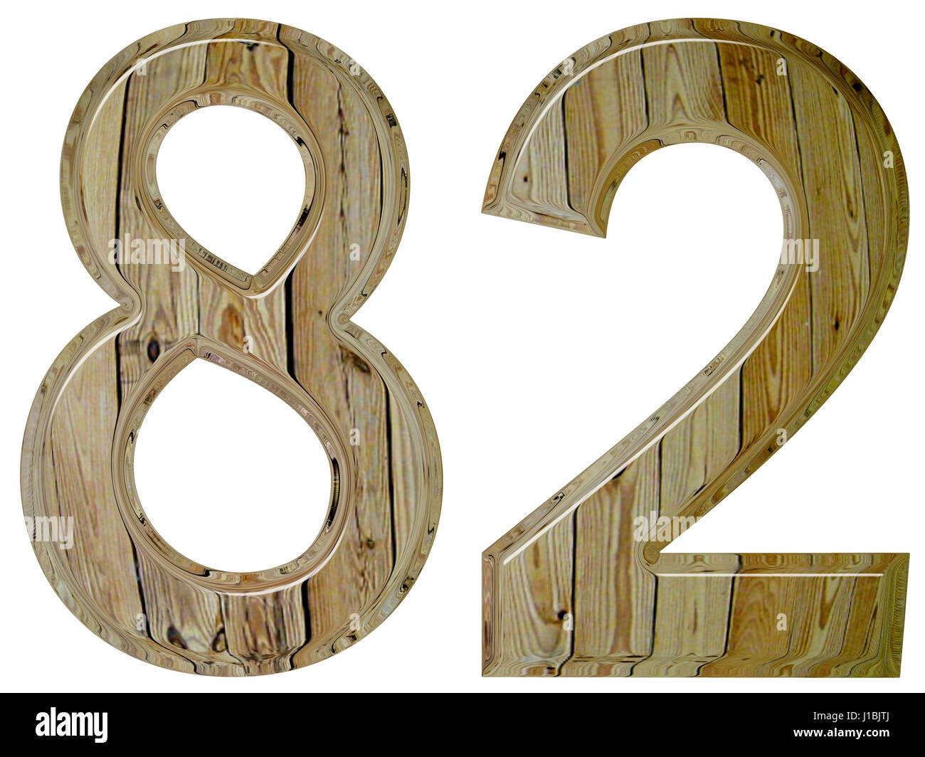Numeral 82, eighty two, isolated on white background, 3d render Stock ...