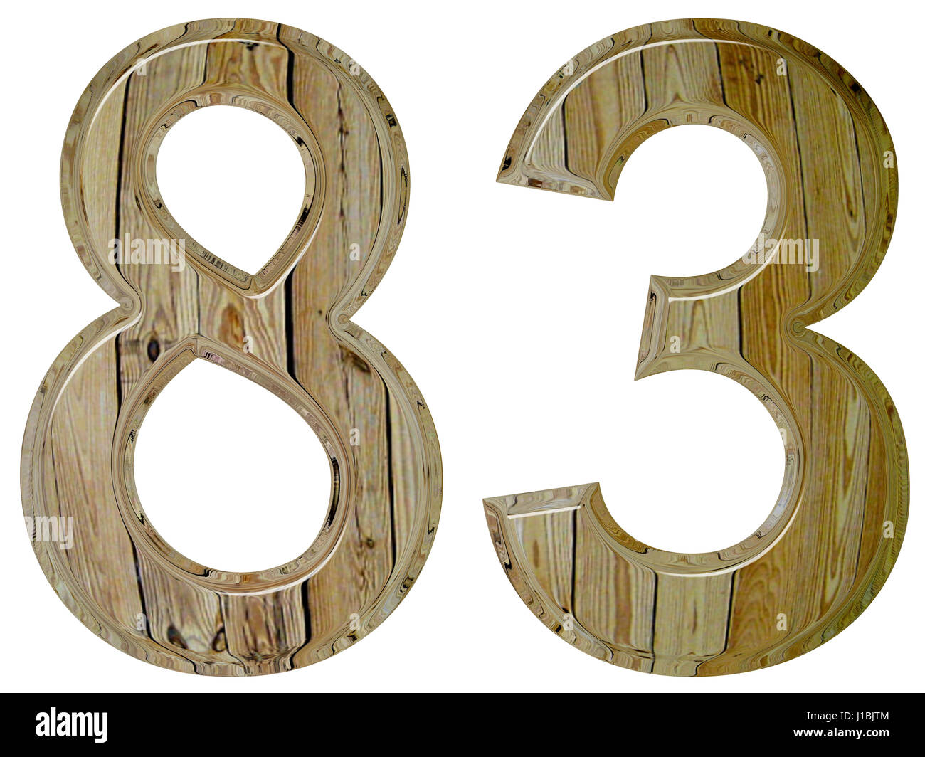 Numeral 83, eighty three, isolated on white background, 3d render Stock ...