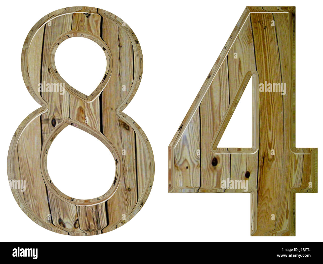 Numeral 84, eighty four, isolated on white background, 3d render Stock ...